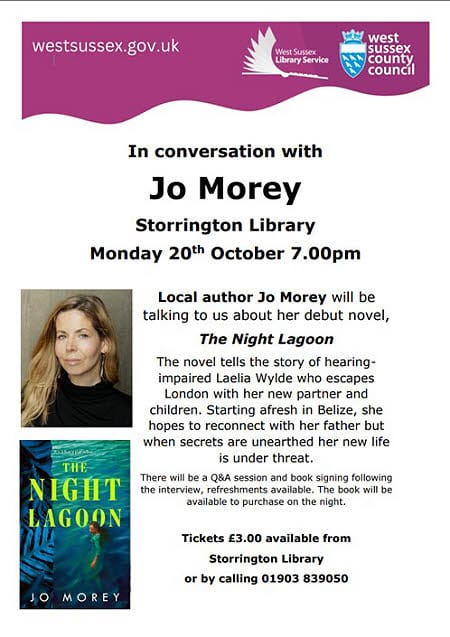 In conversation with local author Jo Morey... at Storrington Library ...